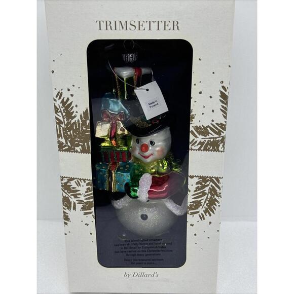 Other | Blown Glass Christmas Ornament Snowman Made In Poland ...